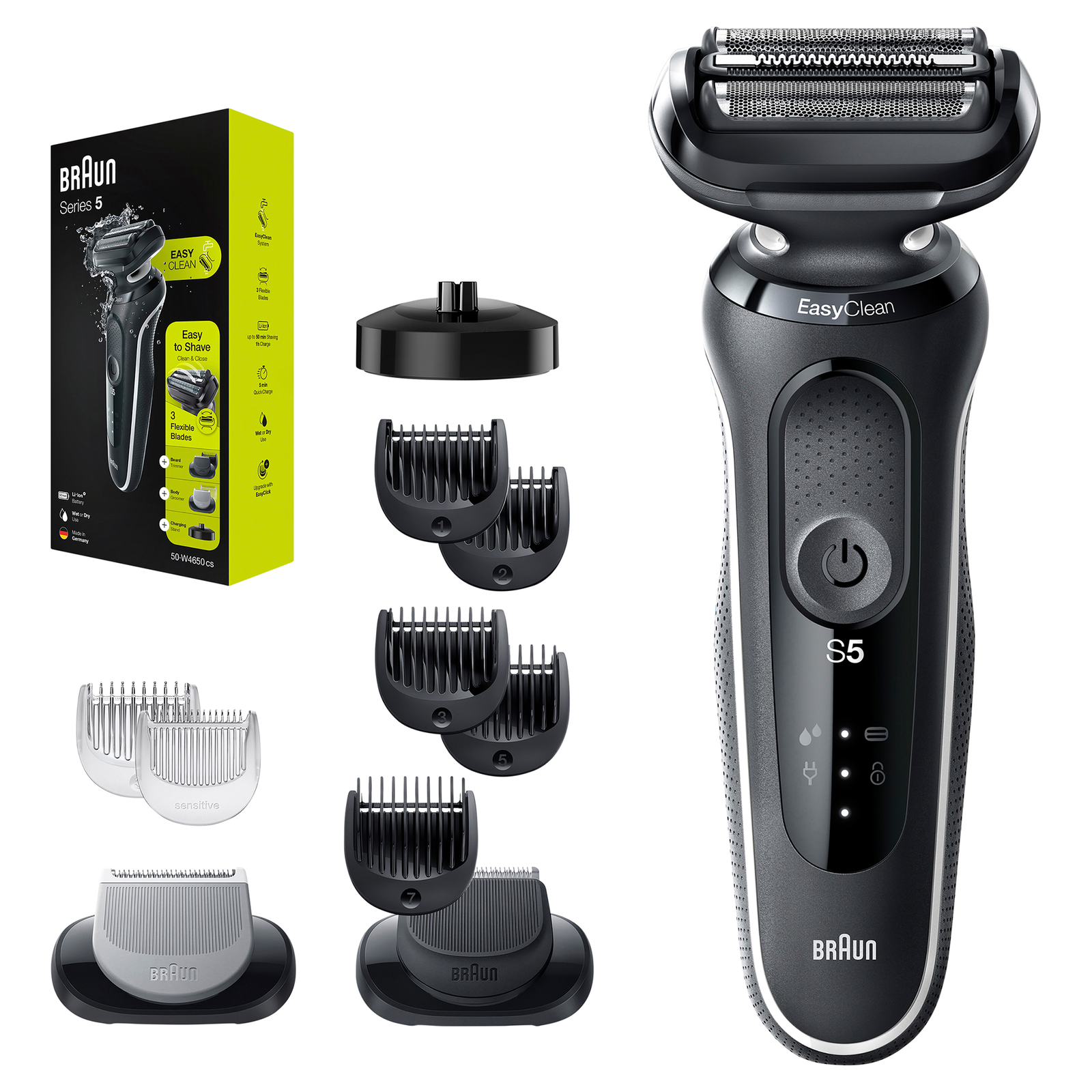 Braun Shaver Series 5 51-W4650cs Wet & Dry and attachments